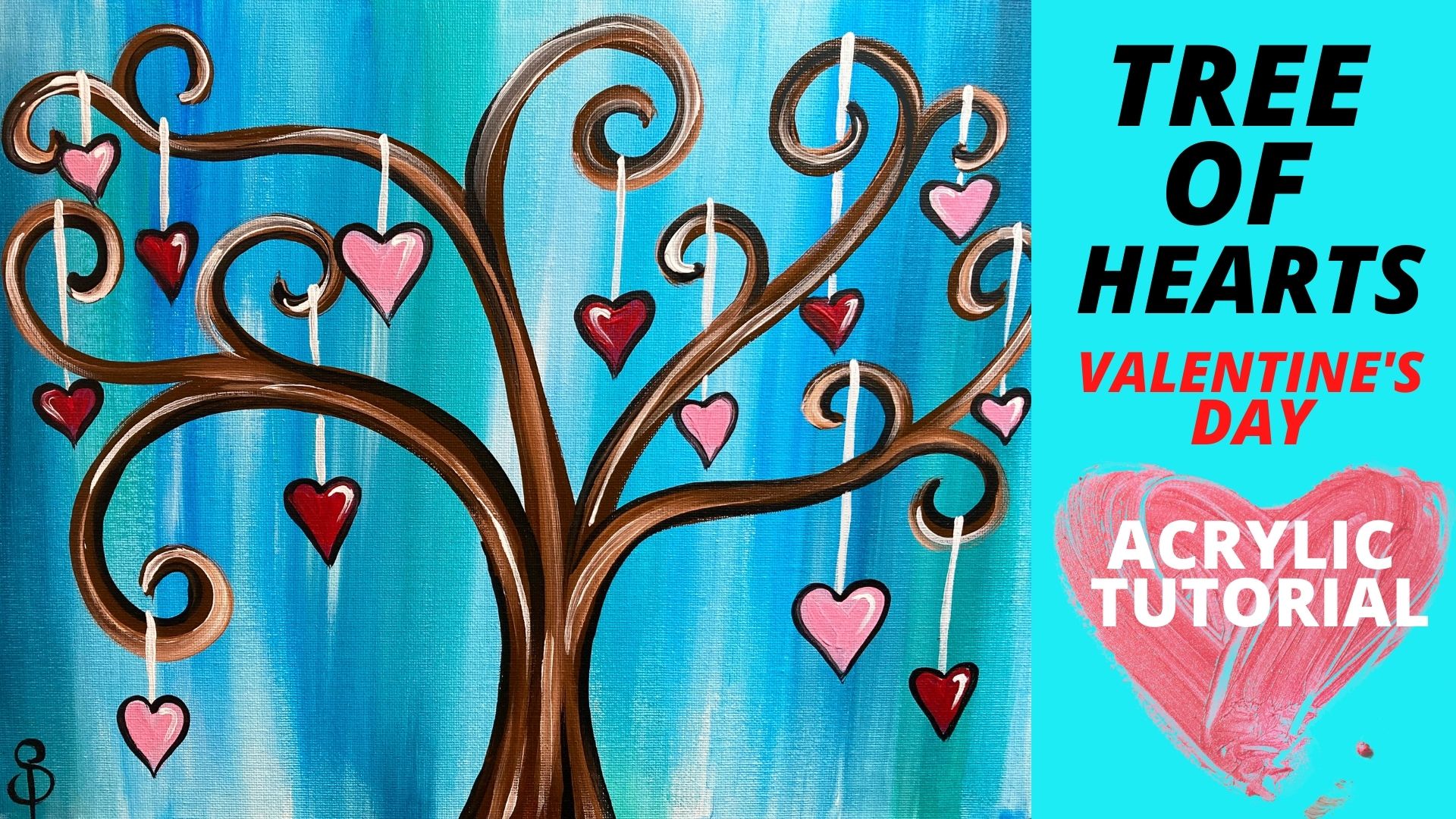 New video: EP55- ‘Valentine’s Day Tree of Hearts’ easy acrylic painting tutorial – Skye Pratt ...
