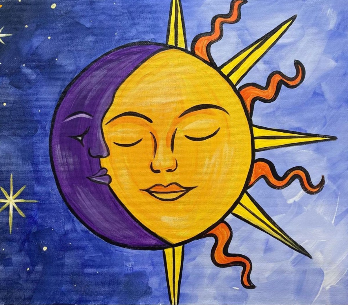 Sun And Moon Design Drawing Flow Drawing For Kids: Sun And Moon Art