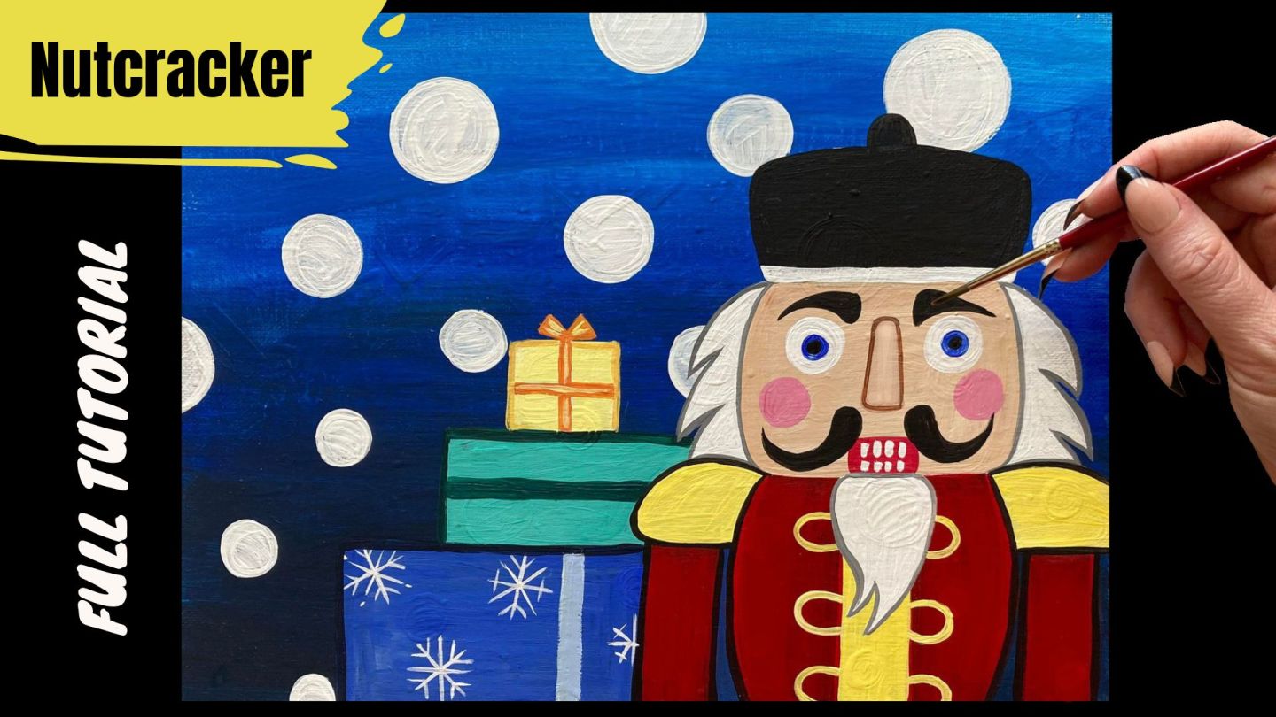 New video: 🌰 EP137 – ‘Nutcracker’ Christmas winter acrylic painting tutorial step by step – Skye ...