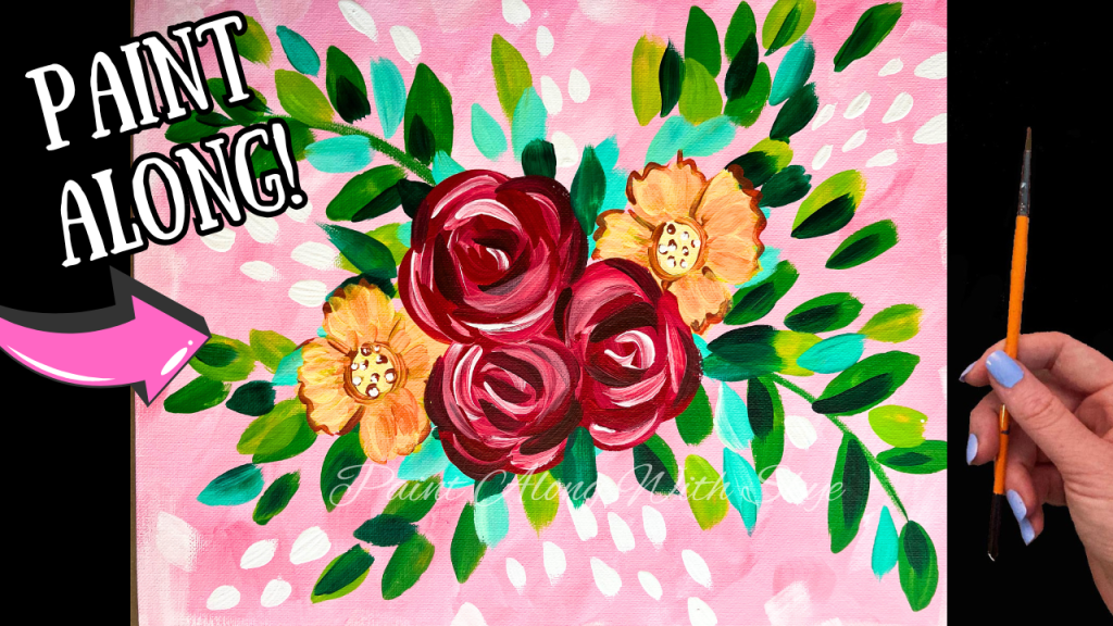 EP239- ‘Easy Mother’s Day Bouquet’ – step-by-step acrylic painting tutorial for beginners – Skye ...